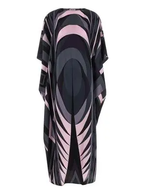 Emilio Pucci Printed Silk Kaftan Black