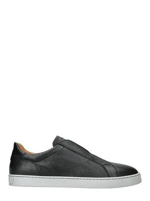 Magnanni Leather Slip-on Sneakers - Black