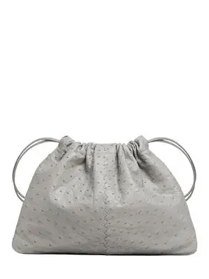 BOTTEGA  VENETA Bottega Veneta Ostrich Leather Pouch - Sterling