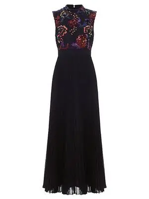 PHASE EIGHT Floral-sequin Woven Maxi Dress - Black