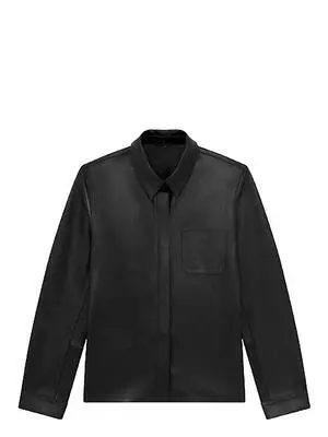 The Kooples Regular-fit Leather Shirt - Black