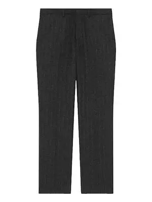 The Kooples Pinstriped Straight-leg Wool-blend Trousers - Pearl Grey