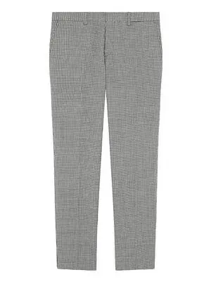 The Kooples Houndstooth Wool-blend Trousers - Black Grey