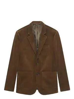 The Kooples Single-breasted Notch-lapel Cotton-corduroy Blazer - Caramel