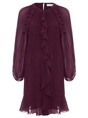 PHASE EIGHT Layla Pleated Mini Dress - Burgundy