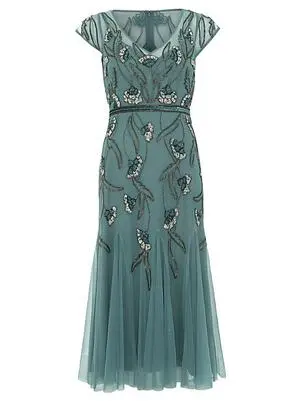 PHASE EIGHT Evonne Bead-embellished Midi Dress - Pale Green