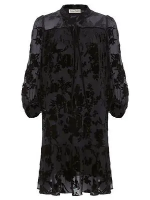 PHASE EIGHT Mila Floral-burnout Velvet Mini Dress - Black