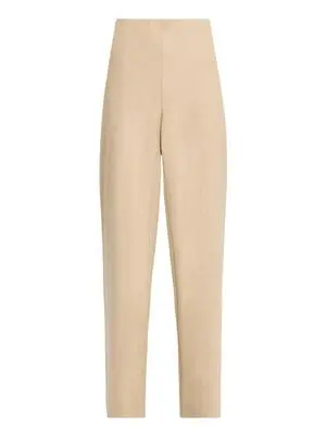 Vince High-rise Wide Leg Wool Trousers - Oatmeal