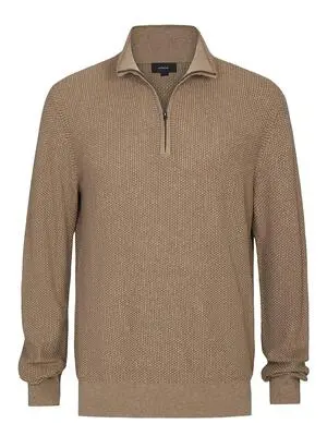 Vince Geometric Jacquard Quarter-Zip Sweater Teton/rive