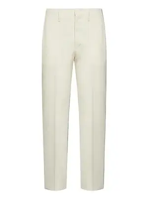 Fendi Wool Creased Trousers - Cream