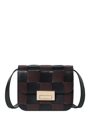 LOEFFLER RANDALL Desi Leather Crossbody Bag - Black/brown