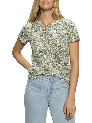 Sanctuary Sanctuary Organic Cotton Blend Printed Top Adorned