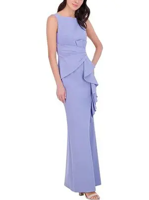 Eliza J Sleeveless Ruffled Gown - Periwinkle