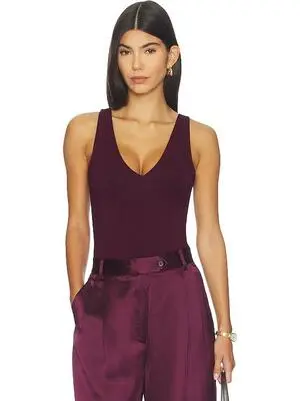 SANS FAFF Plunge V Bodysuit - Bordeaux
