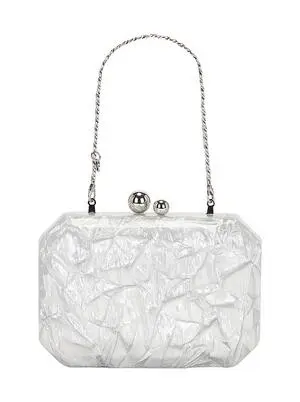 OLGA BERG Mateo Metallic Clutch - Silver