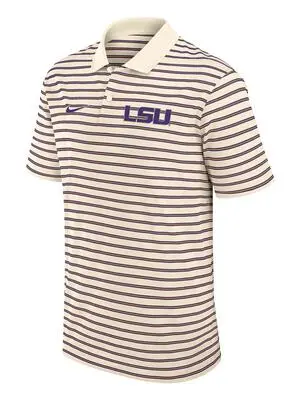 Nike Lsu Striped Dri-fit College Polo - Brown