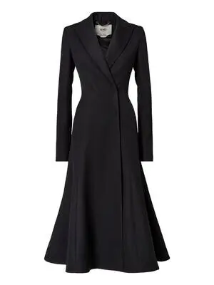 Fendi Grain De Poudre Overcoat - Black