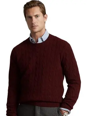 Ralph Lauren Cable-knit Cashmere Sweater - Aged Wine Heather