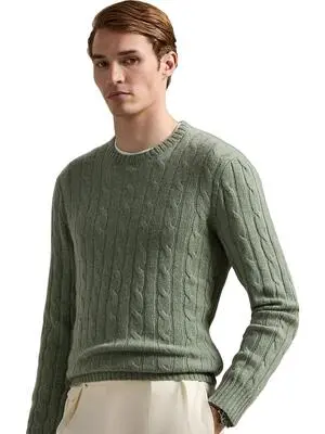 Ralph Lauren Cable-knit Cashmere Sweater - Fern Green Heather