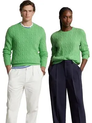 Ralph Lauren Cable-knit Cashmere Sweater - Honeydew Green