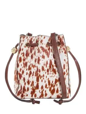 Madewell Mini Calf Hair Drawstring Crossbody Bag - Soft Mahogany