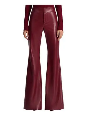 Alice + Olivia Andrew Faux Leather Bootcut Pants - Oxblood