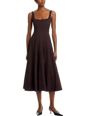 Staud Wells Midi Dress - Earth