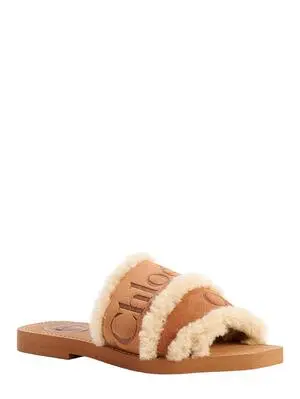 Chloé Woody Slide Sandals - Soft Brown