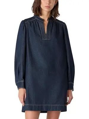 Whistles Denim Mini Shift Dress - Dark Denim