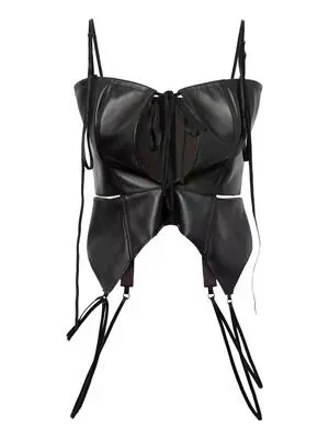ELENA VELEZ Zip-up Corset Top - Black