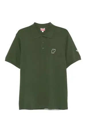 Kenzo Elephant-embroidered Polo Shirt - Green