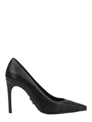 Off-White Leather Heeled Pumps - Black