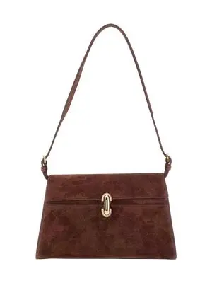 Savette Symmetry Suede Shoulder Bag - Brown