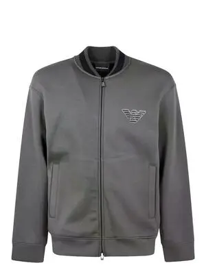 Emporio Armani Eagle Appliqué Bomber Jacket - Black