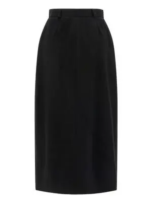 Brioni Cashmere Midi Skirt - Black