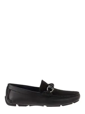 FERRAGAMO Gancini Buckle Driver Black
