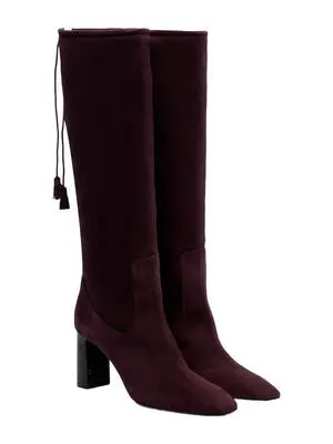Max Mara 75 Suede Knee-high Boots - Burgundy