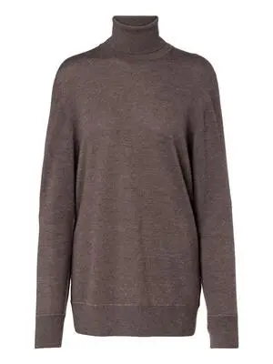 THE ROW Lizzy Cashmere Turtleneck Sweater - Brown