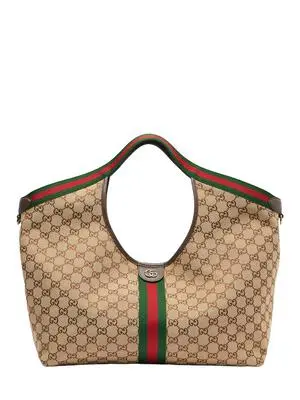 Gucci Giglio Gg Canvas Large Tote Bag - Beige