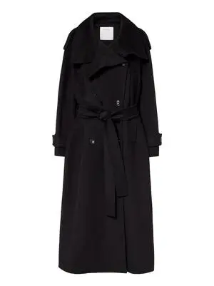 Sportmax Yole Virgin Wool Trench Coat - Black