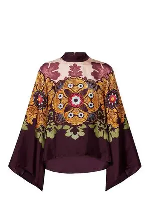 La DoubleJ Make An Exit Silk Twill Blouse - Multicoloured