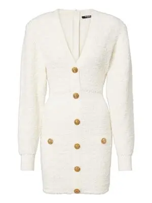 Balmain Tweed Minidress - White