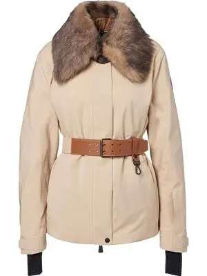 Moncler Vizelles Shearling-trimmed Down Jacket - Beige