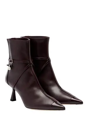 JIMMY CHOO Aren 65 Leather Ankle Boots - Burgundy
