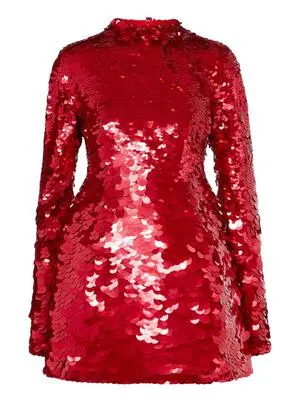 Sportmax Terfrite Sequined Jersey Minidress - Red