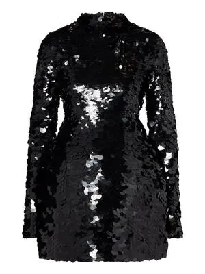 Sportmax Terfrite Sequined Jersey Minidress - Black