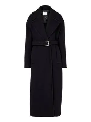 Sportmax Virgin Wool Wrap Coat - Black