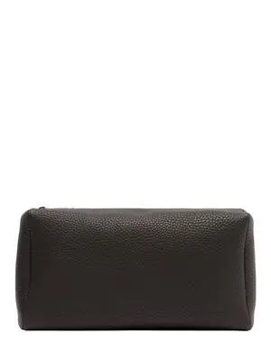 THE ROW Squared Compact Leather Clutch Grey