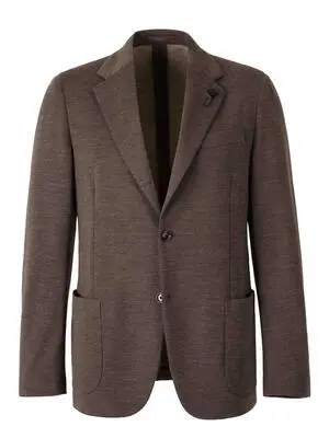 LARDINI Straight Wool Blazer - Brown