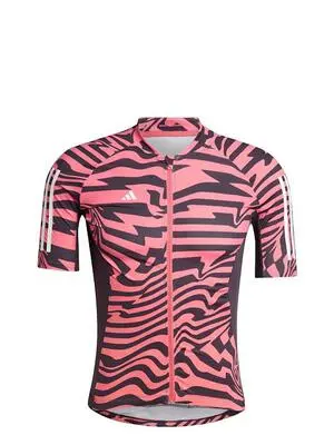 Adidas Essentials 3-stripes Zebra Cycling Jersey - Preloved Scarelet Red/aurora Black